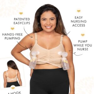 Kindred Bravely 2-Pack Hands Free Pumping Bra Bundle (Beige and Pink, X-Large-Busty)