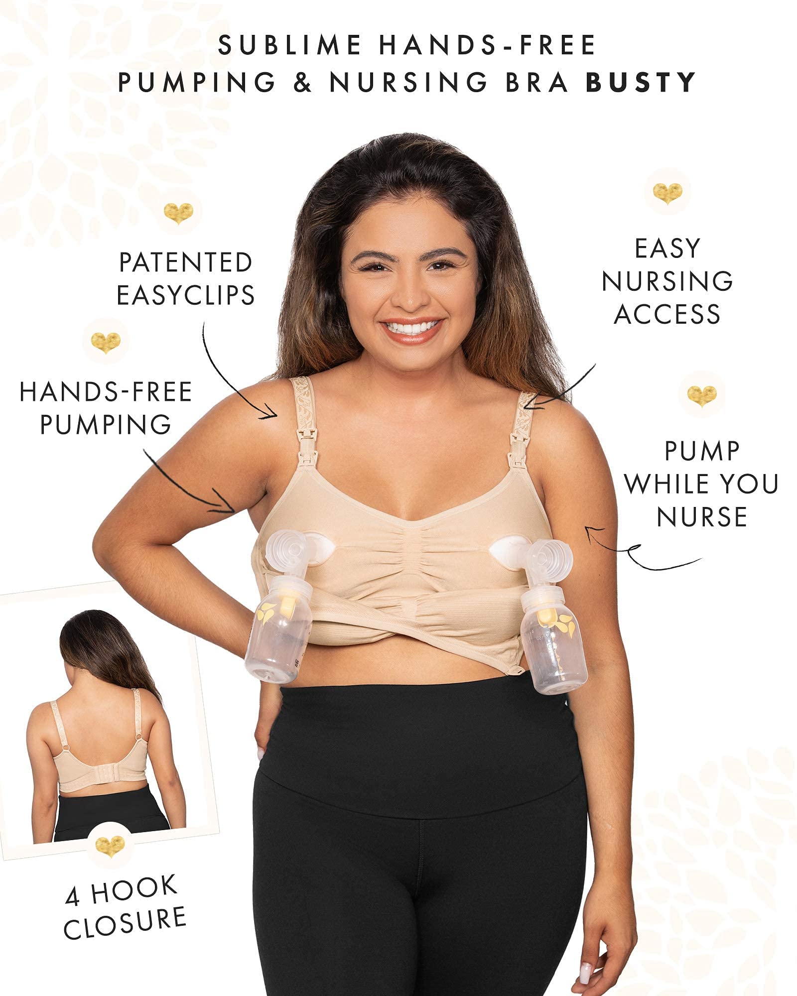 Kindred Bravely 2-Pack Hands Free Pumping Bra Bundle (Beige and Pink, X-Large-Busty)