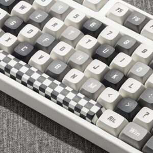 zmx retro checkerboard grid theme keycap pbt dye-sublimation custom keycap, xda profile personalized 125 keycaps set for mx switch mechanical gaming keyboard accessory keycap set diy(only keycap!)