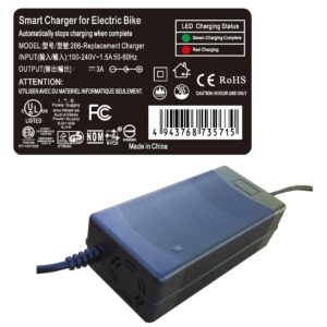 3 Amp Smart Charger Compatible with Aostirmotor 36V Battery Electric Bike