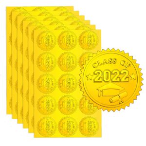 240 pcs embossed graduation cap diploma gold certificate seals class of 2022 foil envelope seal stickers gold graduation seals decoration labels for envelopes diplomas certificates graduation, 2 inch