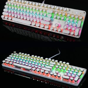 Gaming Keyboards,Mechanical Gaming Keyboard Mechanical Keyboard Blue Switch with 9 True RGB Backlight Modes and 104-key Wired Keyboard with Full-Key programmable Spill-Resistant for Computer PC Games