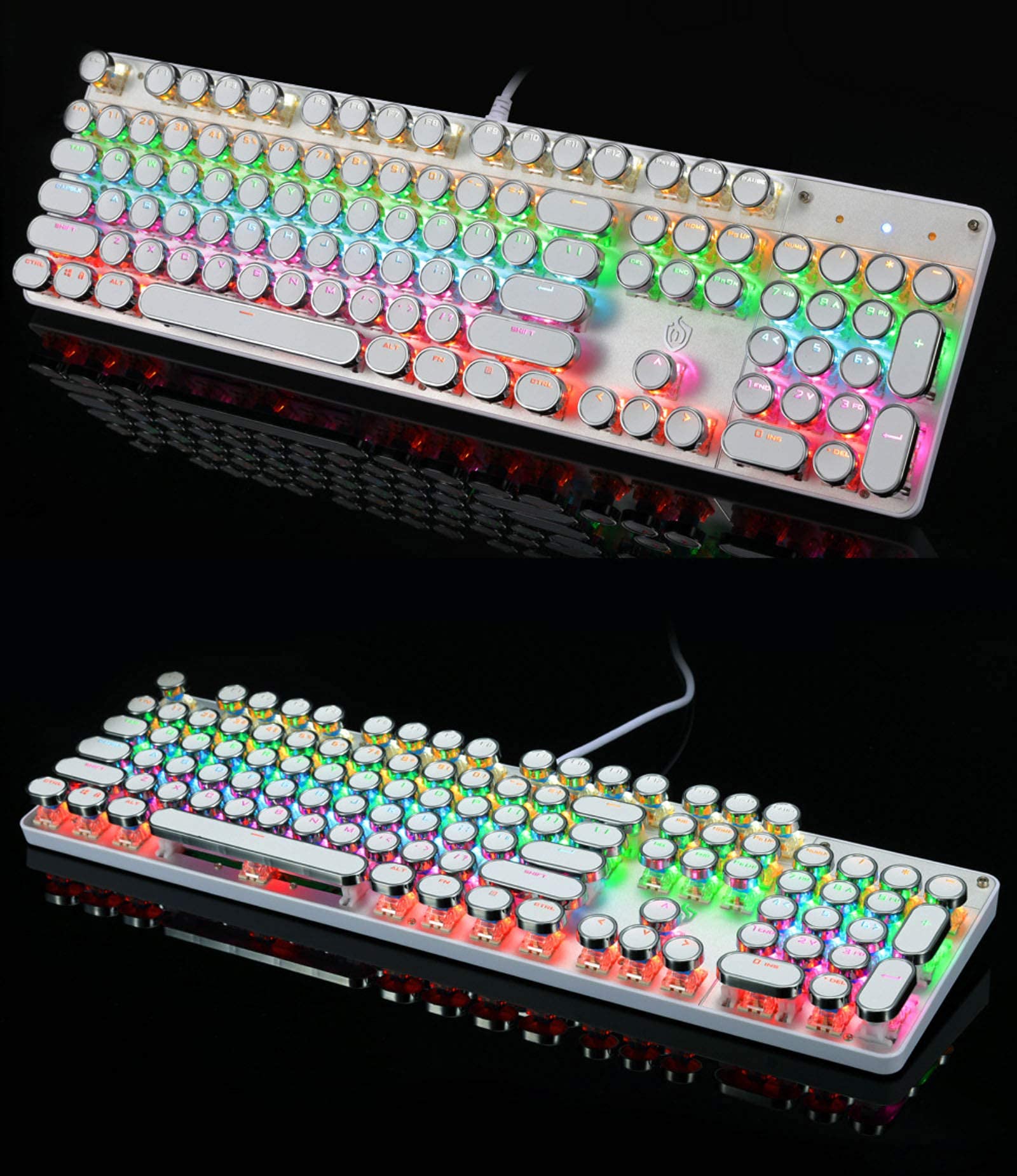 Gaming Keyboards,Mechanical Gaming Keyboard Mechanical Keyboard Blue Switch with 9 True RGB Backlight Modes and 104-key Wired Keyboard with Full-Key programmable Spill-Resistant for Computer PC Games