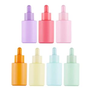 MoreChioce 30ML Glass Dropper Bottle, 6PCS Glass Bottle Container with Eye Droppers Frosted Glass Dropper Bottles Travel Bottle for Lotions,Natural Oils,Face Cleanser,Purple