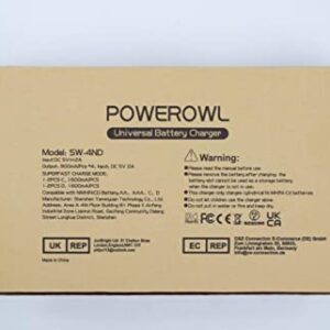 POWEROWL 4-Pack Rechargeable AA Batteries with Charger, 2800mAh High Capacity Low Self Discharger NiMH Double A Battery for Xbox Controller Battery Pack