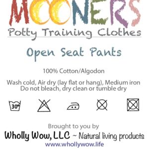 Mooners Pants - Open Seat Potty Trainers, Elimination Communication (EC) Friendly (3 pack, 12-24 months) Multicolor