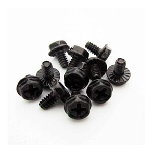 LBRTPTR Knurled Screw 25pcs PC Case Power Supply PSU Hard Drive Motherboard Phillips Hex Flange Washer Head Mounting Screw 6#-32x6mm DIY Computer B Knurled Screw (Color : Black)