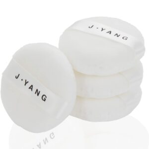 j·yang powder puff soft washable large round velour body powder puff,4pcs,smallsiza,2.1inch