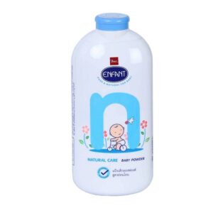 sense aroma enfant natural care baby powder, gentle formula, protects your baby's delicate skin from moisture. reduce irritation make smooth, soft & comfortable. 400g (1 can), blue