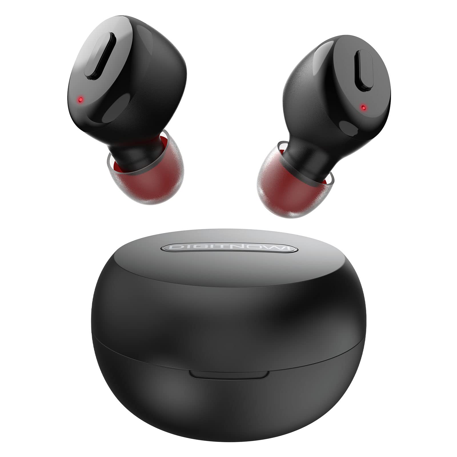 Bluetooth 5.1 Wireless Earbuds,DIGITNOW Deep Bass Sound 50H Playtime IPX8 Waterproof Earphones with Wireless Charging Case Microphone in-Ear Stereo Headphones Noise Cancelling for Sports (DT28)