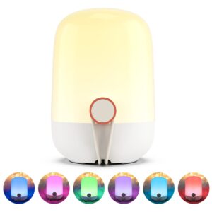 benbilry night light for kids, [breathing rgb changing modes & adjustable brightness] portable rechargeable touch control baby night lamp for kid bedroom, cute nursery christmas birthday gift