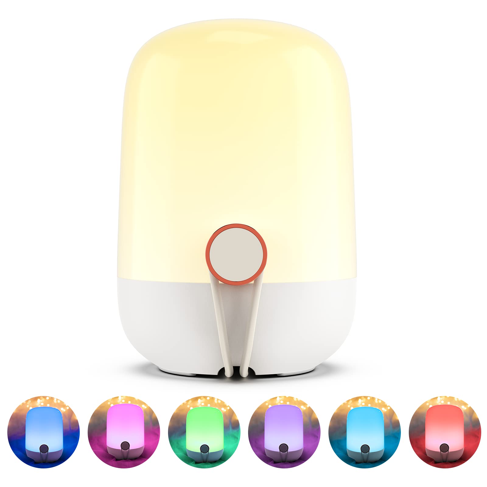 Benbilry Night Light for Kids, [Breathing RGB Changing Modes & Adjustable Brightness] Portable Rechargeable Touch Control Baby Night Lamp for Kid Bedroom, Cute Nursery Christmas Birthday Gift