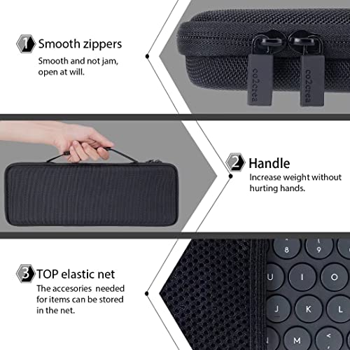 co2CREA Hard Case Compatible with Logitech Pebble 2 Combo K380 K380s Pebble Keys 2 + M350 Wireless Keyboard and Pebble Mouse Combo (Black)