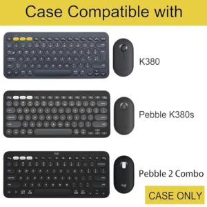 co2CREA Hard Case Compatible with Logitech Pebble 2 Combo K380 K380s Pebble Keys 2 + M350 Wireless Keyboard and Pebble Mouse Combo (Black)