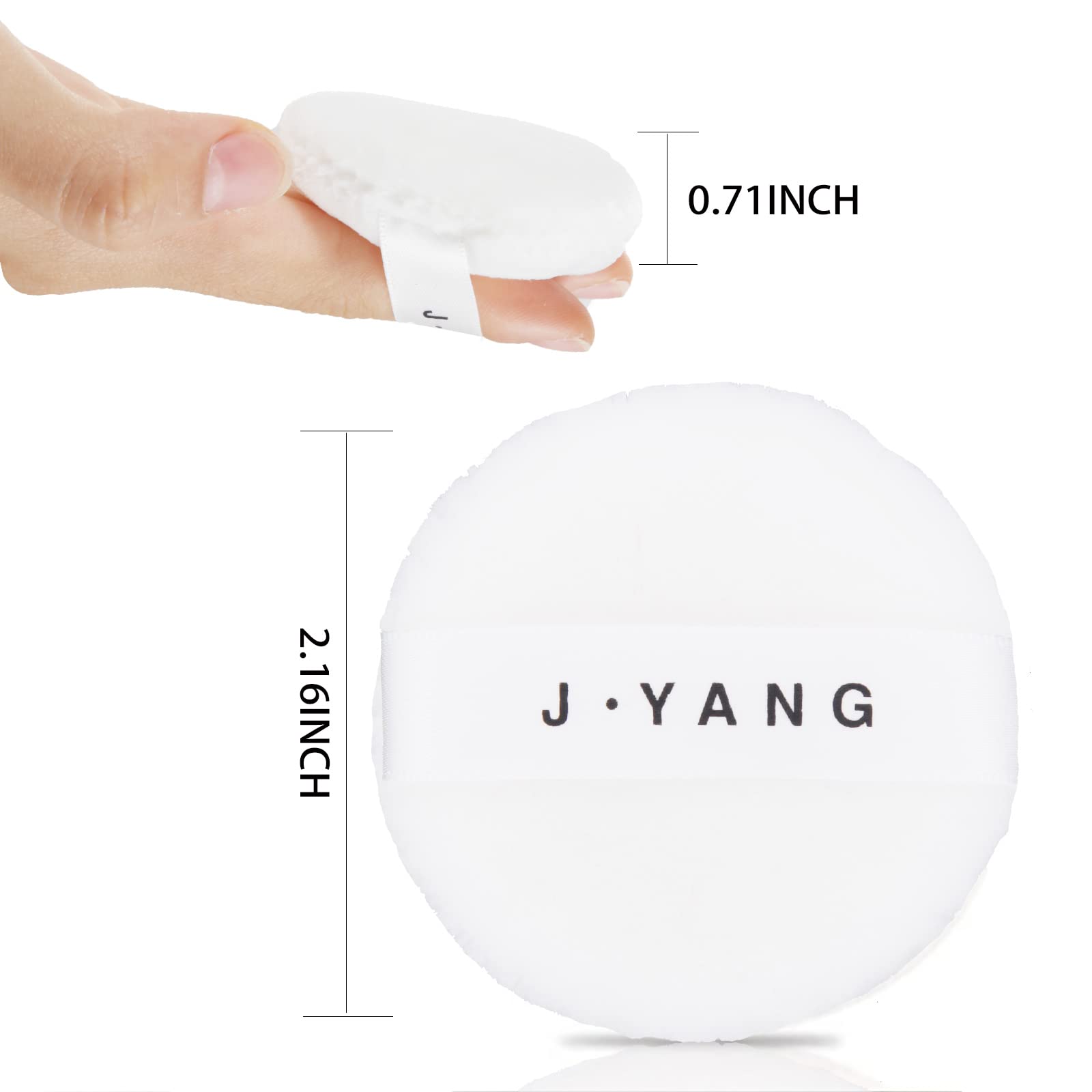 J·YANG Powder puff Soft Washable Large Round Velour Body Powder Puff,4PCS,SmallSiza,2.1Inch