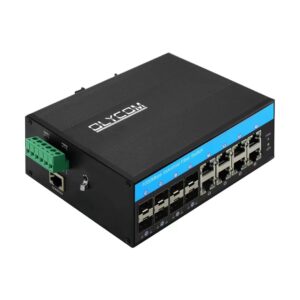 olycom poe switch 8 port managed outdoor switch l2 10/100/1000m 8 port sfp with din rail mounted vlan qos stp/rstp