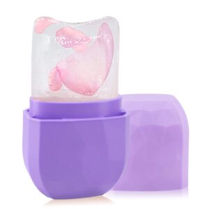 ice roller for face and eye, gua sha face massage, facial beauty ice roller, silicone ice mold for face beauty (purple)