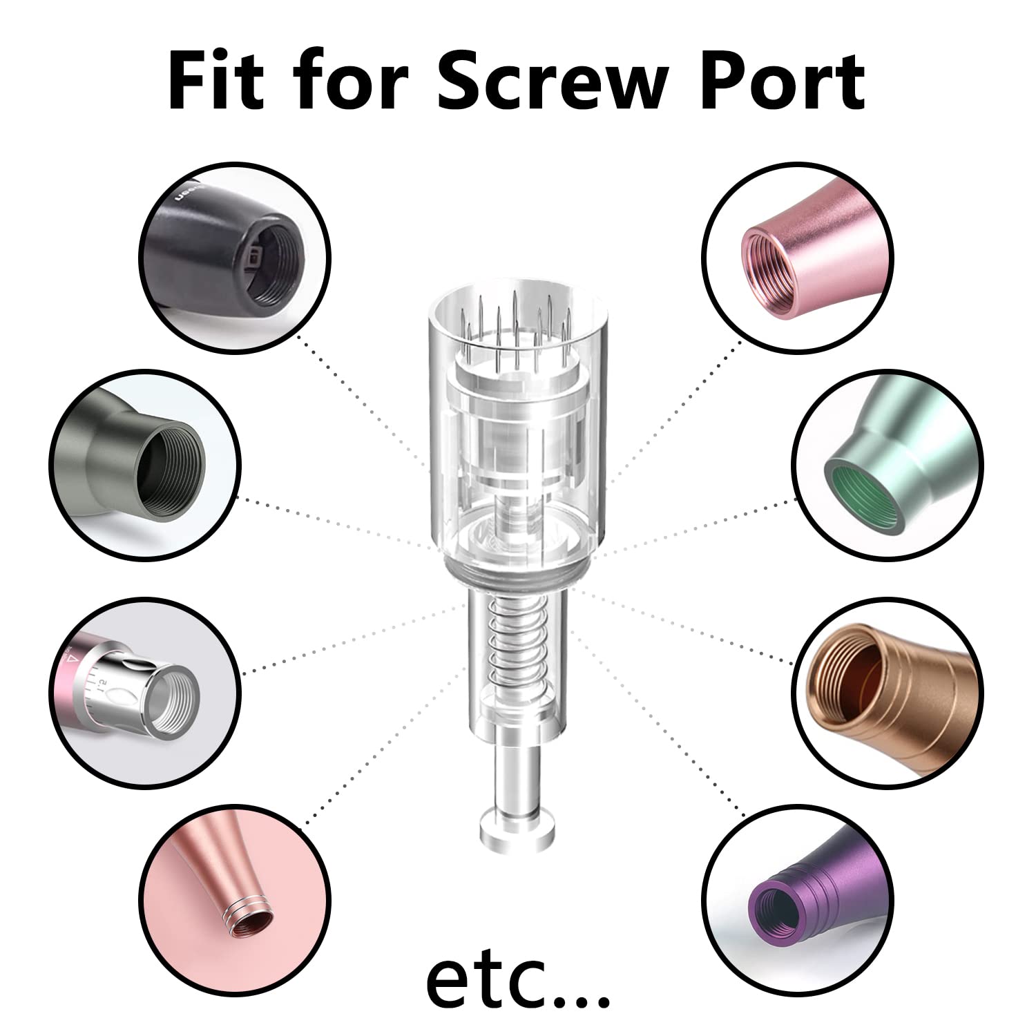 Cartridges Screw Port Disposable Replacement Parts 12Pins 10Pcs (12pin(10pcs))