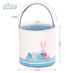 LessMo Easter Basket Easter Bunny Basket, Cute Fluffy Bag with Foldable Ears, Plush Rabbit Tote Bags for Easter Egg Hunts Decorations Candy Gifts Storage