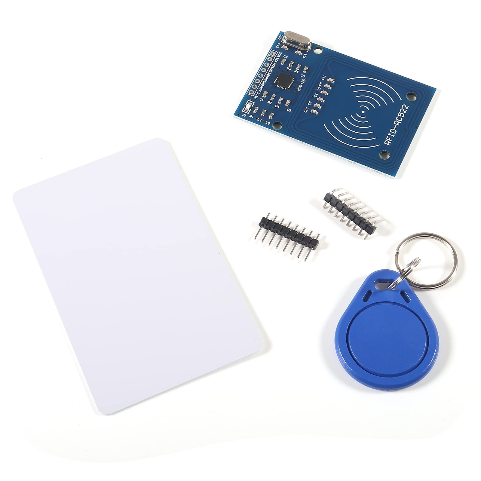 AITIAO 4Pcs RFID Kit Mifare RC522 RF IC Card Sensor Module MFRC-522 RFID Reader Module + S50 White Card + Key Ring for Raspberry Pi