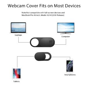 Laptop Camera Cover Slide, 12 Pack Webcam Cover, Phone Camera Cover, Ultra-Thin Computer Camera Cover Slide - Fits Most Laptop, Desktop, PC, Tablet, Smartphone to Protect Your Privacy and Security