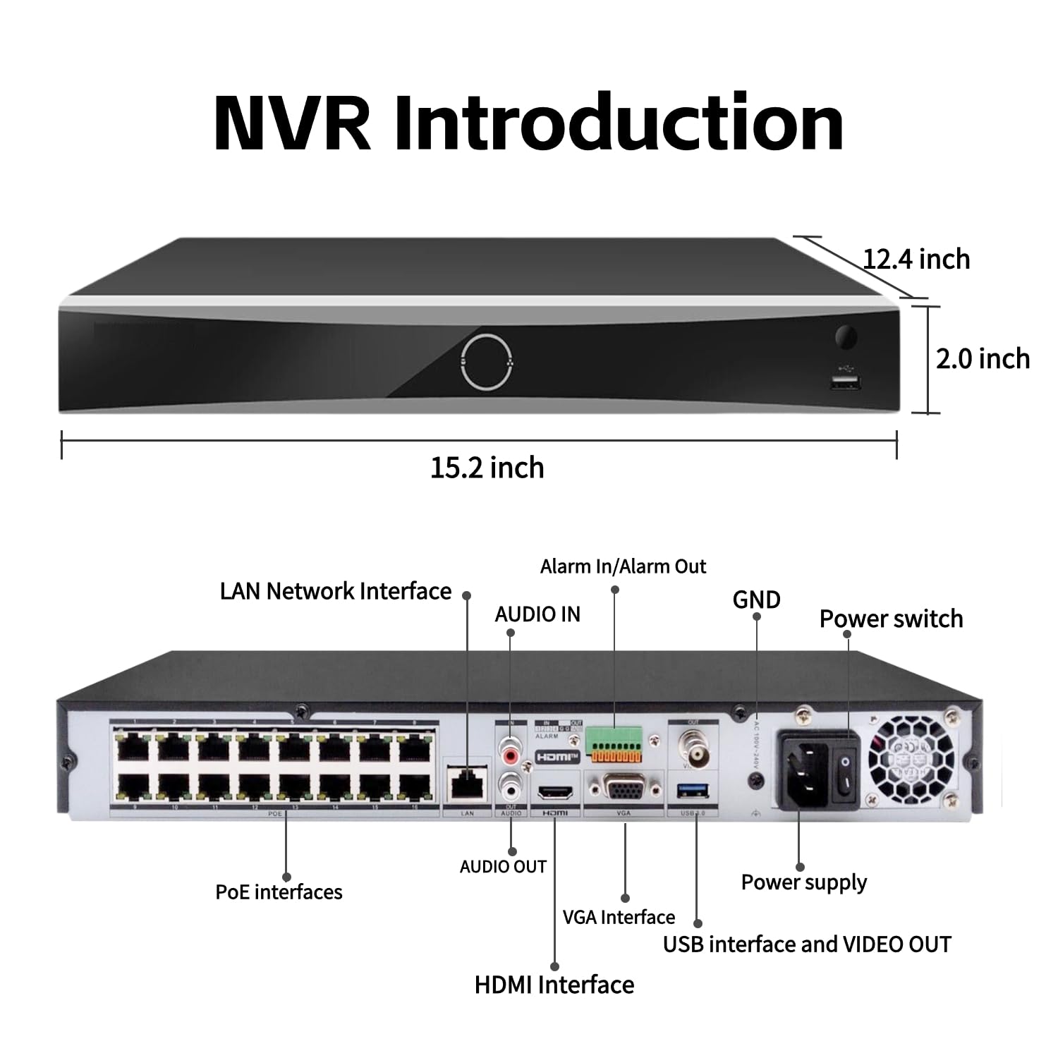 DS-7616NXI-I2/16P/S Acusense 16 Channel HIK 4K NVR Network Video Recorder with 16 POE (International English Version No HDD)