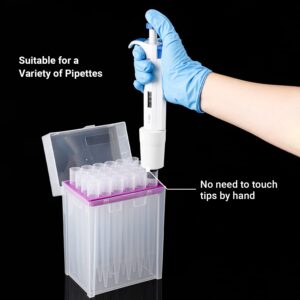 FOUR E'S SCIENTIFIC 10ml Pipette Tips - Universal 10000ul Sterile Pipette Tips Racked RNase/DNase Free & Pyrogen Safe, Autoclavable, 1 Rack 24 Tips