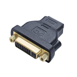 dtech dvi female to hdmi female adapter hdmi to dvi-i converter bi-directional 24+5 port 4k 1080p video for computer monitor pc tv box home cinema display