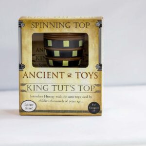 Ancient Toys – Wooden Spinning Top - King TUT’s Top - Perfect Way to Introduce History with Toys Used by Children Thousands of Years Ago. Packaged in Attractive Gift Box with Spinning String!