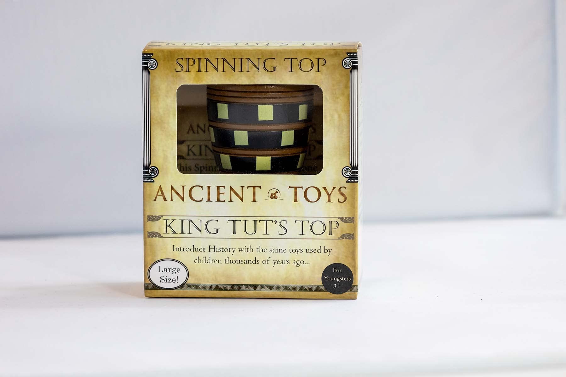 Ancient Toys – Wooden Spinning Top - King TUT’s Top - Perfect Way to Introduce History with Toys Used by Children Thousands of Years Ago. Packaged in Attractive Gift Box with Spinning String!