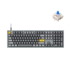 keychron q6 wired custom mechanical keyboard, qmk/via programmable macro, full-size aluminum rgb backlit, double gasket hot-swappable gateron g pro blue switch compatible with mac windows linux-grey