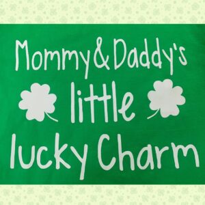 BabyMars Toddler Boys Girls St Patrick's Day Outfit Mommy's Lucky Charm Clover Long Sleeve Baby Pant Set （Green,12-18M), 12-18 Months