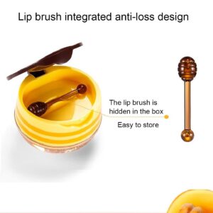 2 PCS Bee Lip Balm Honey Pot,Honey Lip Mask,Honey Propolis Lip Mask Moisturizing Moisture Nourishing Dry & Chapped Lips,Lip Care and Reduces Lip Lines