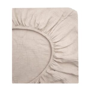 cotton muslin baby crib sheet , fitted sheet for crib 52"x28" (khaki)