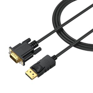 UV-CABLE DisplayPort to VGA Cable 5ft 2-Pack, Display Port DP to VGA Adapter Male to Male Gold-Plated for Computer, Laptop, TV, Projector-Not USB to VGA, Not HDMI to VGA