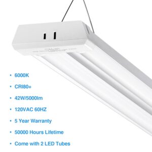 ZJOJO Linkable Led Shop Light 10 Pack LED Shop Light 4FT 42w [280w Equivalent] 5000lm, 6000-6500k Daylight White, Led Shop Lights for Garage Led Super Bright,Hassle-Free Installation