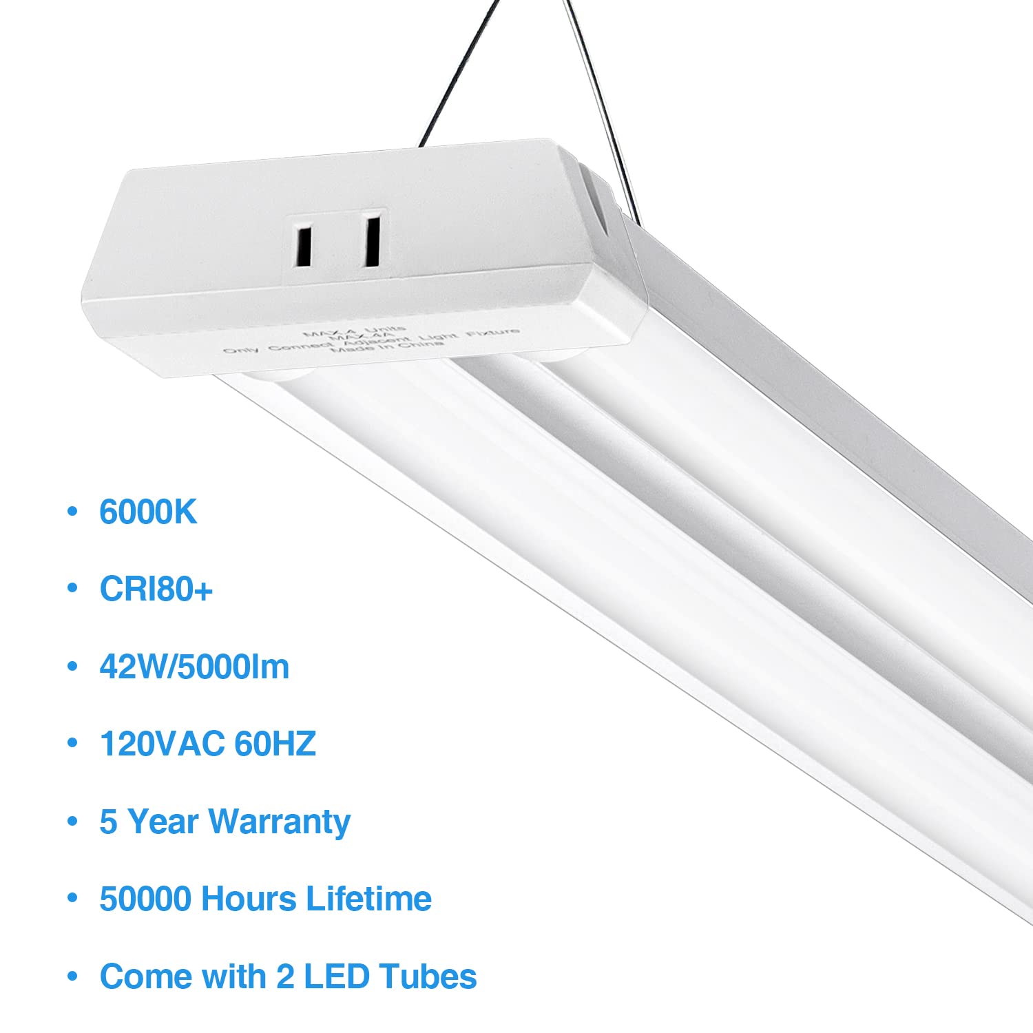 ZJOJO Linkable Led Shop Light 10 Pack LED Shop Light 4FT 42w [280w Equivalent] 5000lm, 6000-6500k Daylight White, Led Shop Lights for Garage Led Super Bright,Hassle-Free Installation