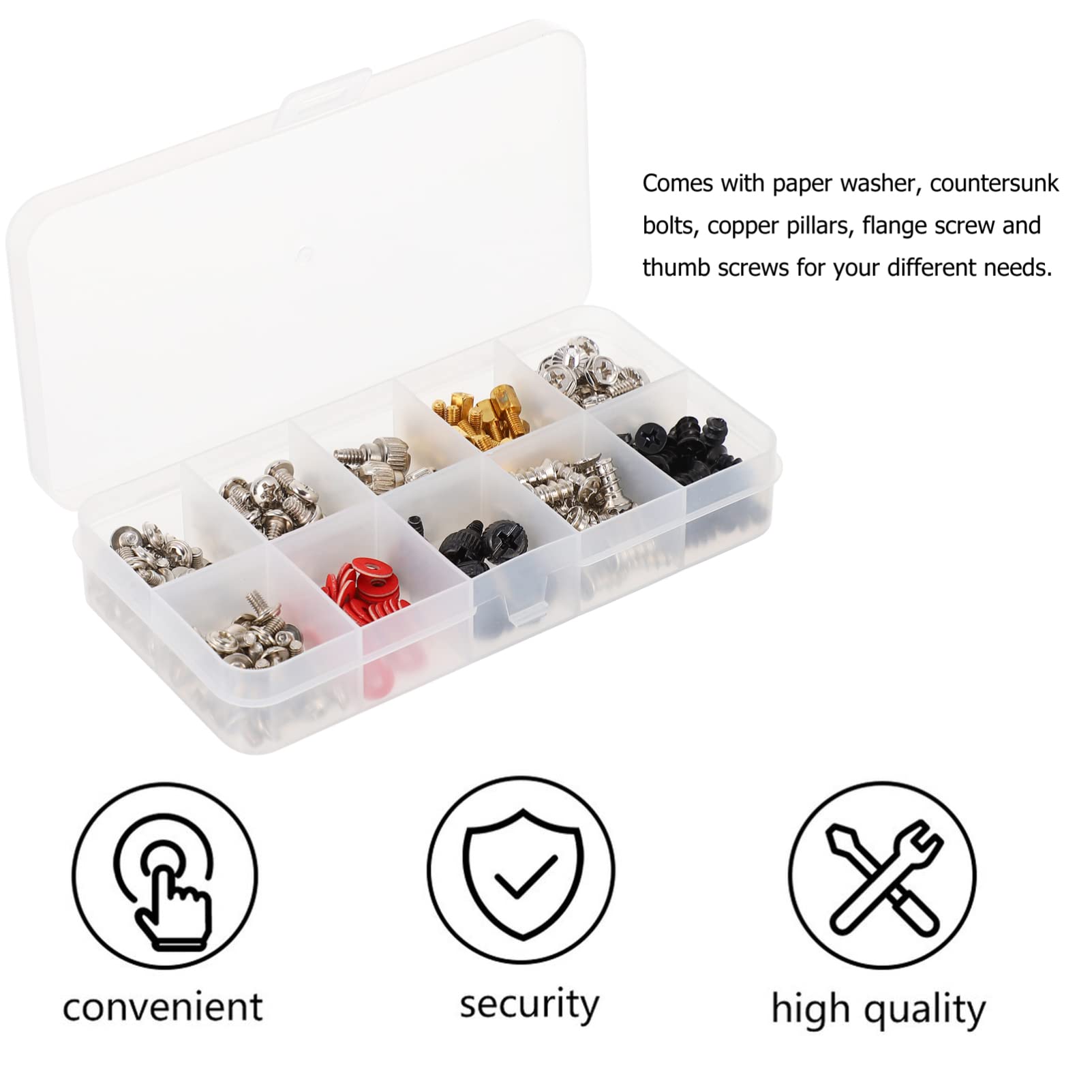 SOLUSTRE 1 Set Screw Set Hard Electronic Screws Sturdy Computer Screws Computer Repair Screws Computer Screw kit countersunk Head Screws Knurled Thumbscrews Reusable Screws Boxed Slot Steel