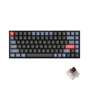 keychron k2 pro qmk/via wireless mechanical keyboard, custom programmable macro wired keyboard with hot-swappable k pro blue switch white led backlight pbt keycaps for mac windows linux