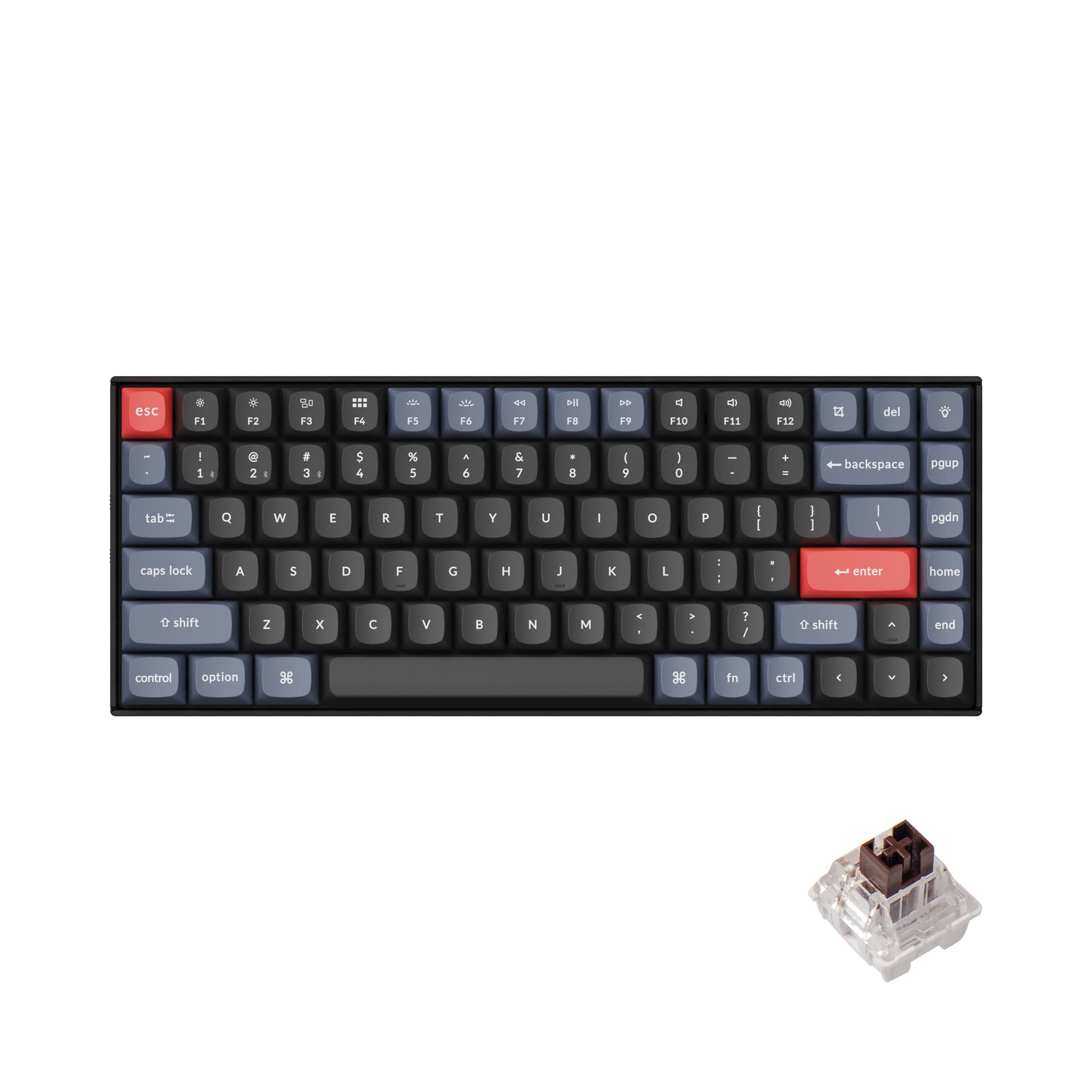 Keychron K2 Pro QMK/VIA Wireless Mechanical Keyboard, Hot-Swappable K Pro Brown Switch with 75% Layout Custom Programmable Macro, RGB Backlight, PBT Keycaps Wired Keyboard for Mac Windows Linux