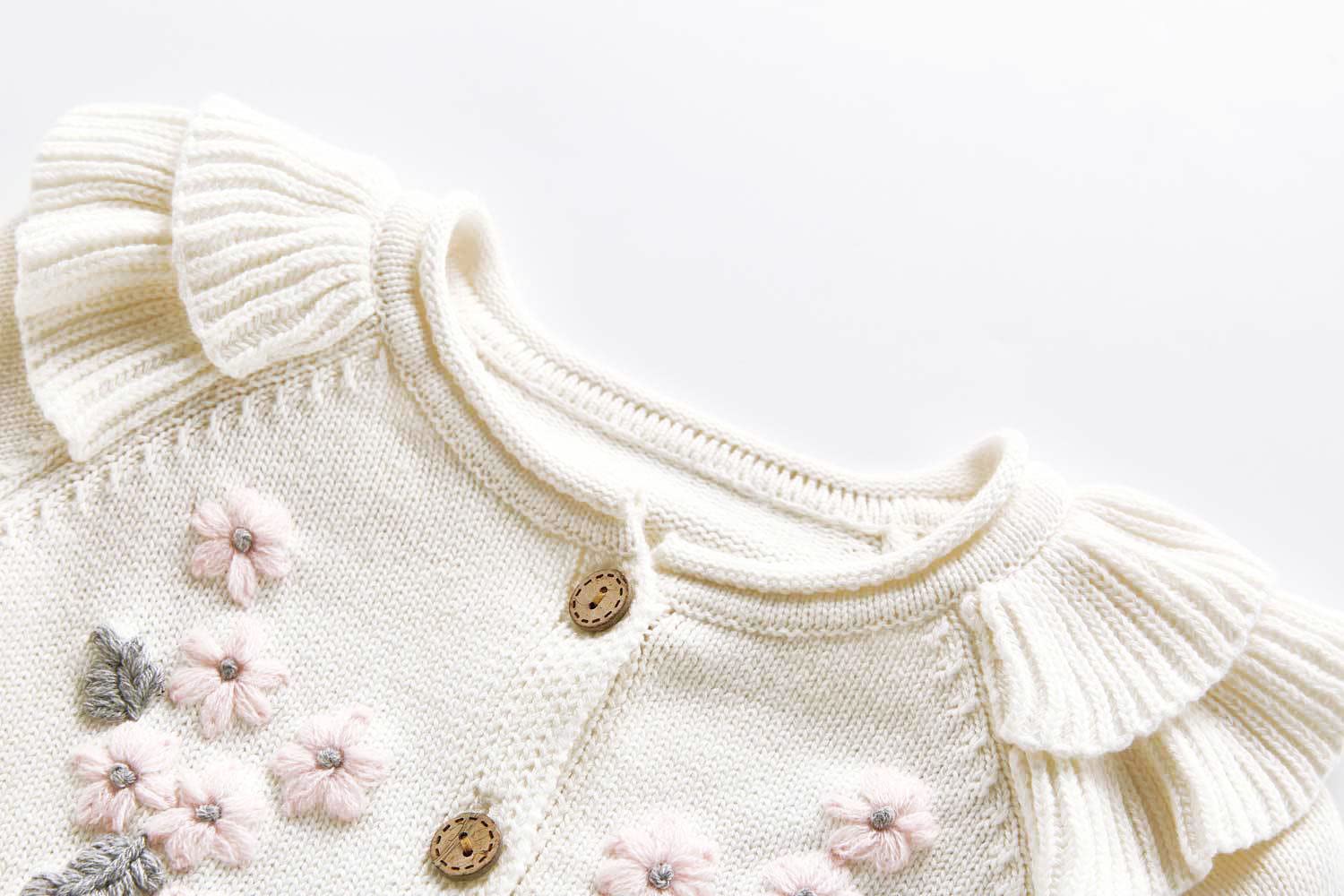 Miccina Infant Baby Boys Girls Cardigan Sweater Toddler Cable Knit Irish Sweater Button Up Jacket Christmas Outwear Clothes (A-Embroider, 6-12 Months)