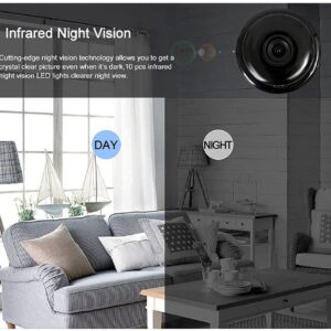 X W EI UNION Camera Hidden Home Security Spy Camera WiFi with Audio and Video Mini Spy Cam WiFi Nanny Cam Baby Monitor, Night Vision Live Feed 2.4G WiFi Remote View Video Playback