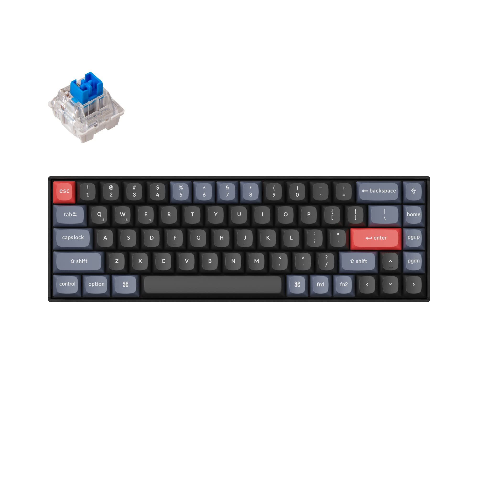 Keychron K6 Pro Wireless Custom Mechanical Keyboard, QMK/VIA Programmable Macro, Hot-Swappable Keychron K Pro Blue Switch Keyboard, 65% Layout RGB Backlit Office Keyboard for Mac Windows Linux