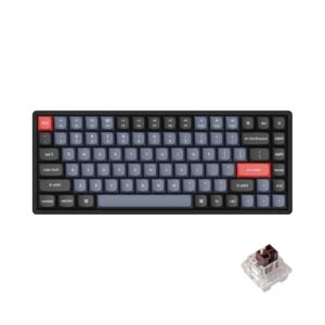 keychron k2 pro wireless & wired rgb custom mechanical keyboard with hot-swappable k pro brown switch, qmk/via programmable macro, 75% layout aluminum frame keyboard for mac windows linux