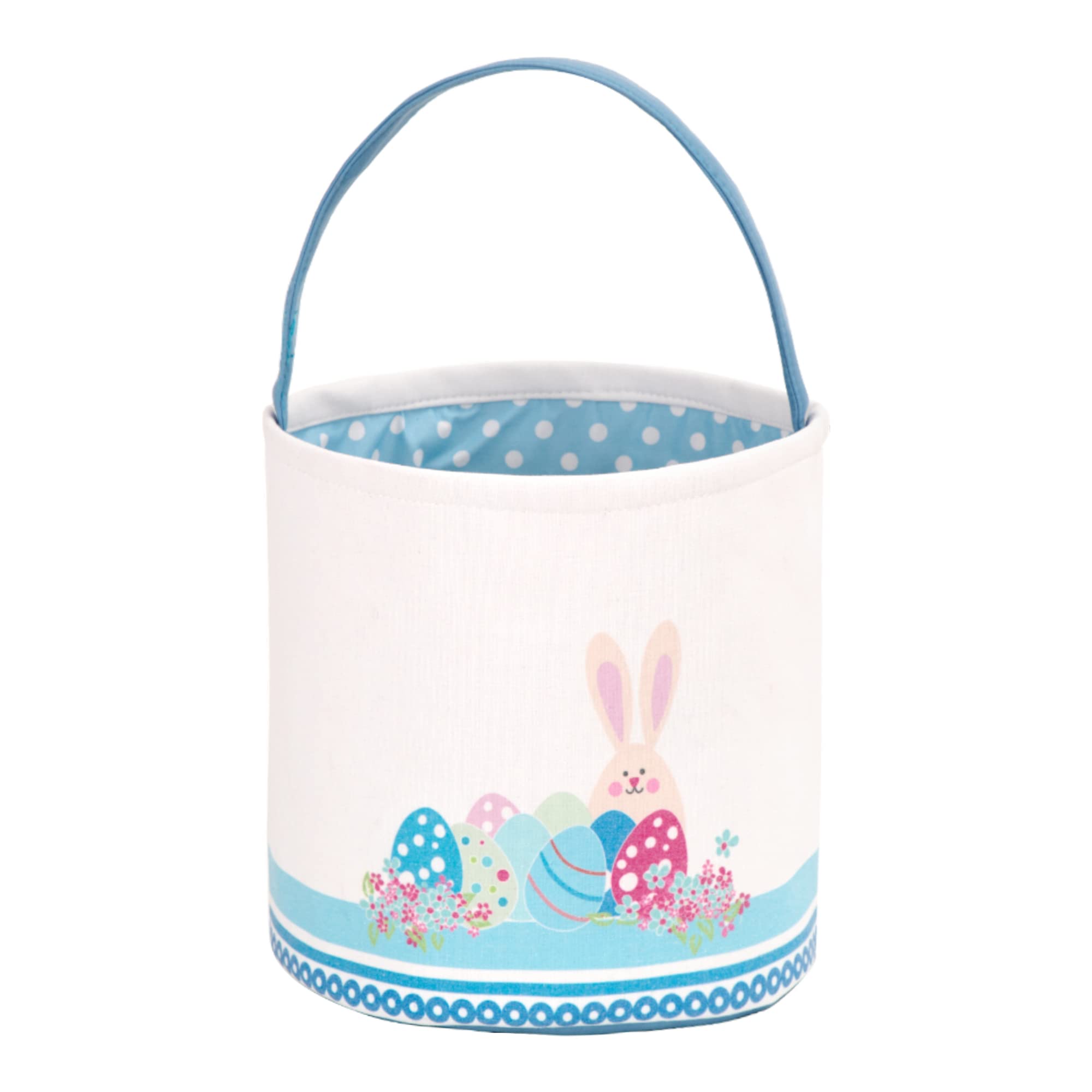 LessMo Easter Basket Easter Bunny Basket, Cute Fluffy Bag with Foldable Ears, Plush Rabbit Tote Bags for Easter Egg Hunts Decorations Candy Gifts Storage