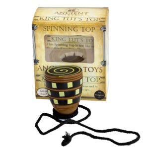 Ancient Toys – Wooden Spinning Top - King TUT’s Top - Perfect Way to Introduce History with Toys Used by Children Thousands of Years Ago. Packaged in Attractive Gift Box with Spinning String!