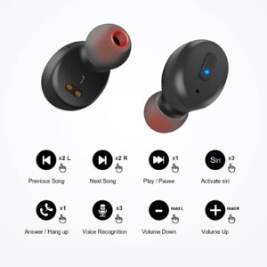 Bluetooth 5.1 Wireless Earbuds,DIGITNOW Deep Bass Sound 50H Playtime IPX8 Waterproof Earphones with Wireless Charging Case Microphone in-Ear Stereo Headphones Noise Cancelling for Sports (DT28)