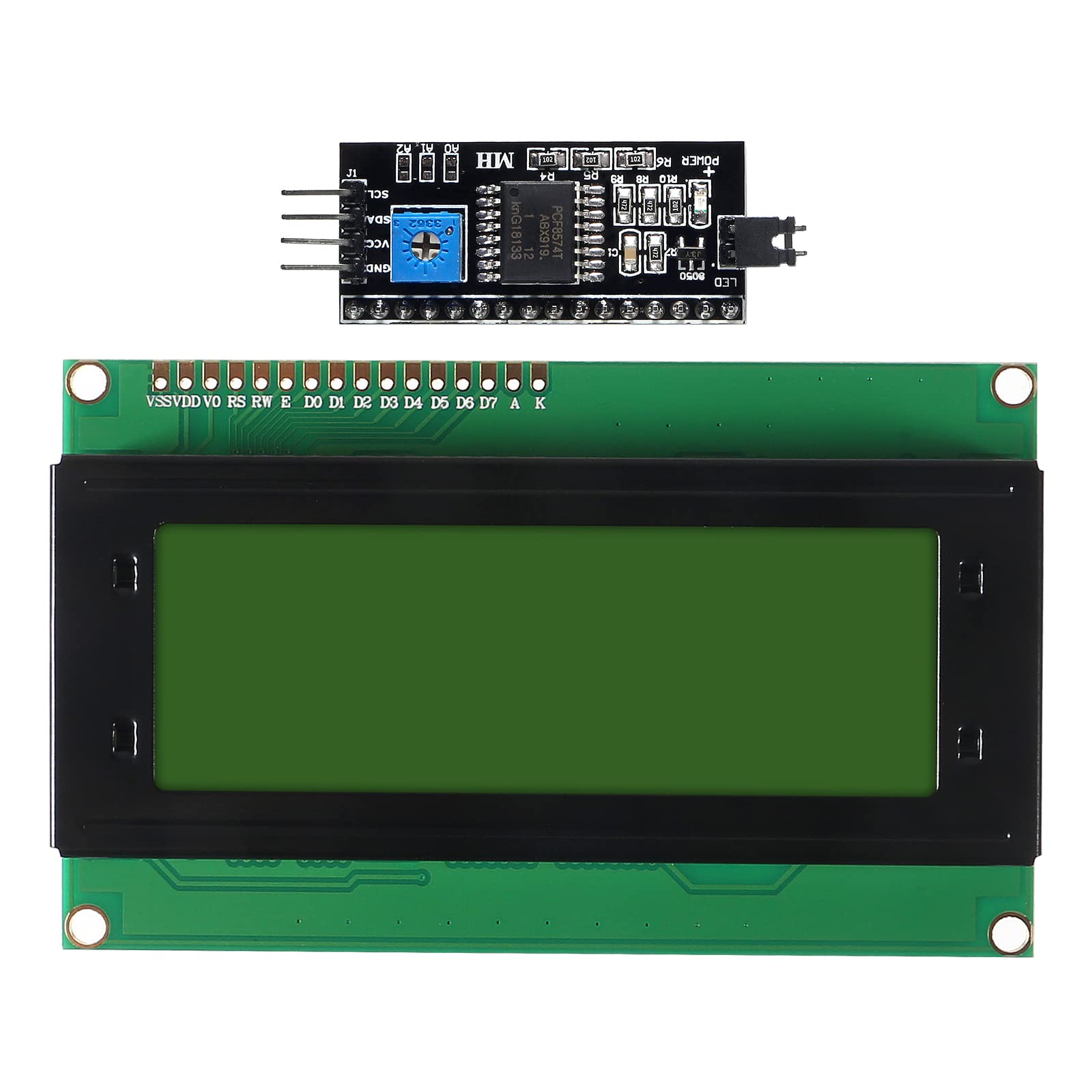 Alinan 2pcs IIC I2C TWI Serial LCD 2004 20X4 Display Green Screen with IIC I2C Module Interface Adapter