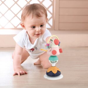 Hrewrva Baby High Chair Toy with Suction Cups,Baby Rattles Toy Set,Interactive Development Tray Toy,Infants Sensory Toy,Newborn Gift for 6, 9, 12, 18, 24 Months, 1 2 Year Olds, Boys Girls Kids