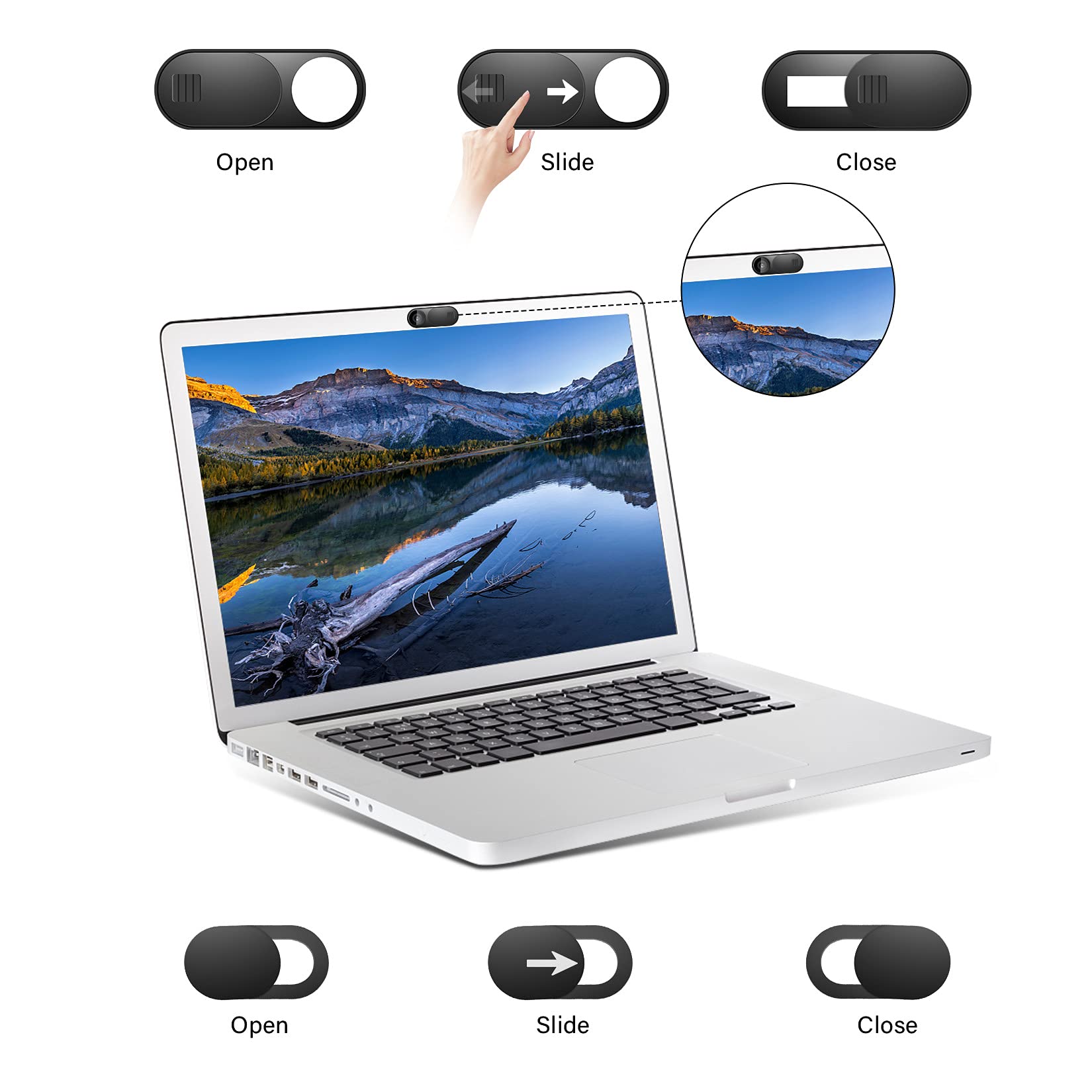 Laptop Camera Cover Slide, 12 Pack Webcam Cover, Phone Camera Cover, Ultra-Thin Computer Camera Cover Slide - Fits Most Laptop, Desktop, PC, Tablet, Smartphone to Protect Your Privacy and Security